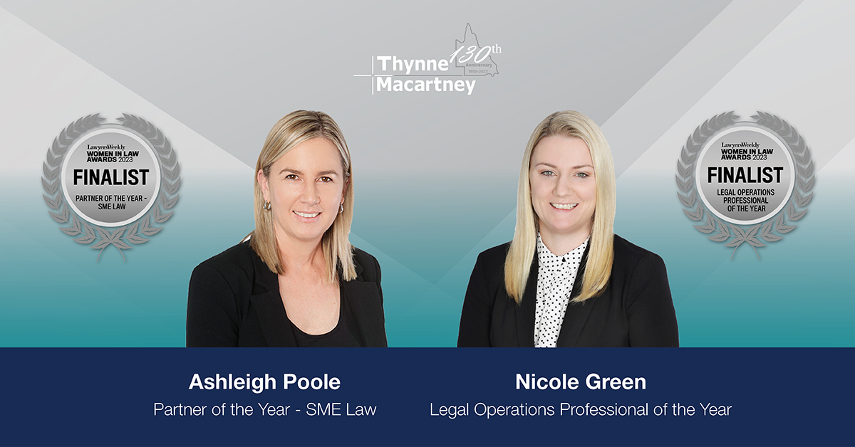 Ashleigh Poole & Nicole Green Women In Law Awards Finalists